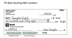 TD Bank Routing Number
