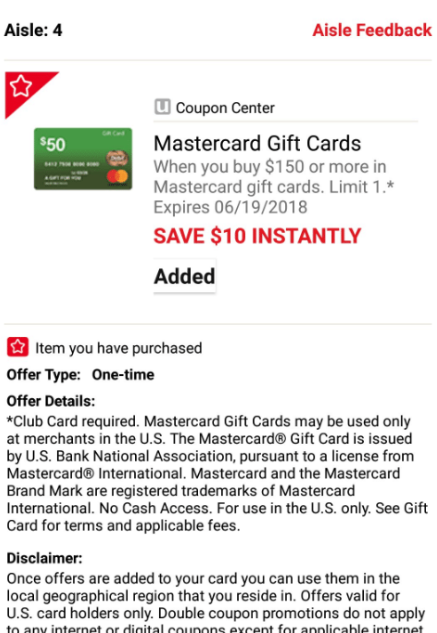 Safeway Gift Card Offer: Receive $10 Off $150 Mastercard Gift Card